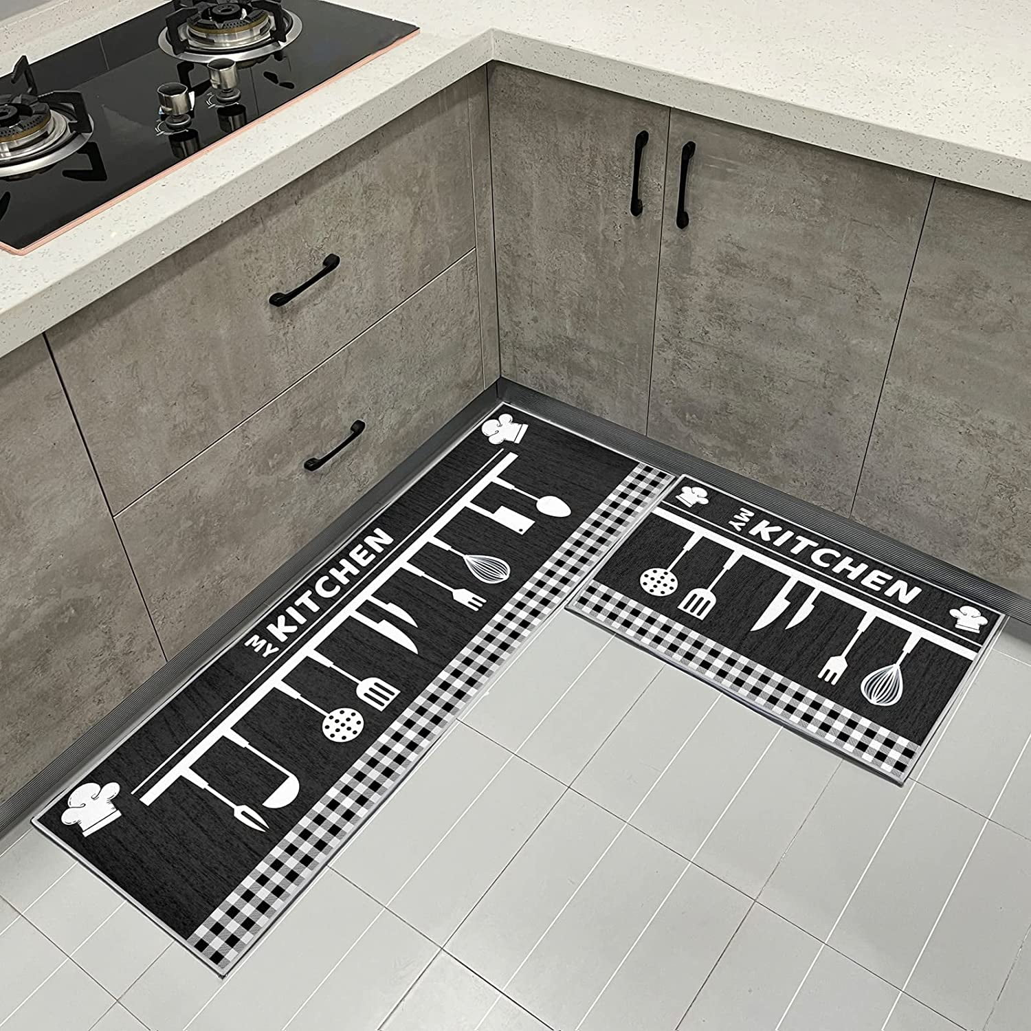 Non Slip Kitchen Mat Rugs Set 2 Pieces,Non Skid Washable Kitchen Rugs ...