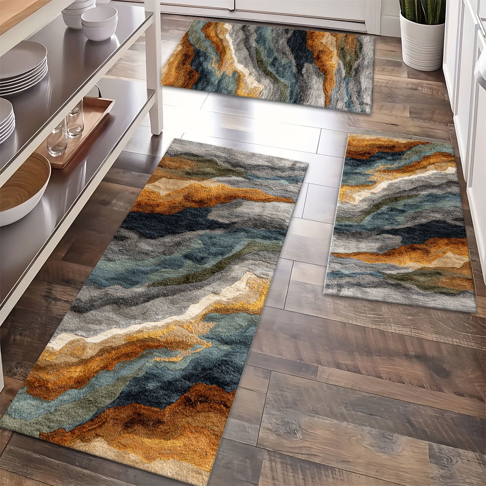 Non Slip Kitchen Rugs Sets of 3 Washable Kitchen Mats for Floor ...