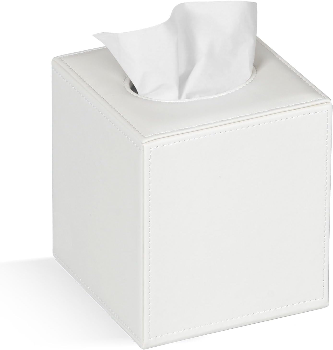 Tissue Box Cover Square, Stylish PU Leather Tissue Box Holder Cover for ...