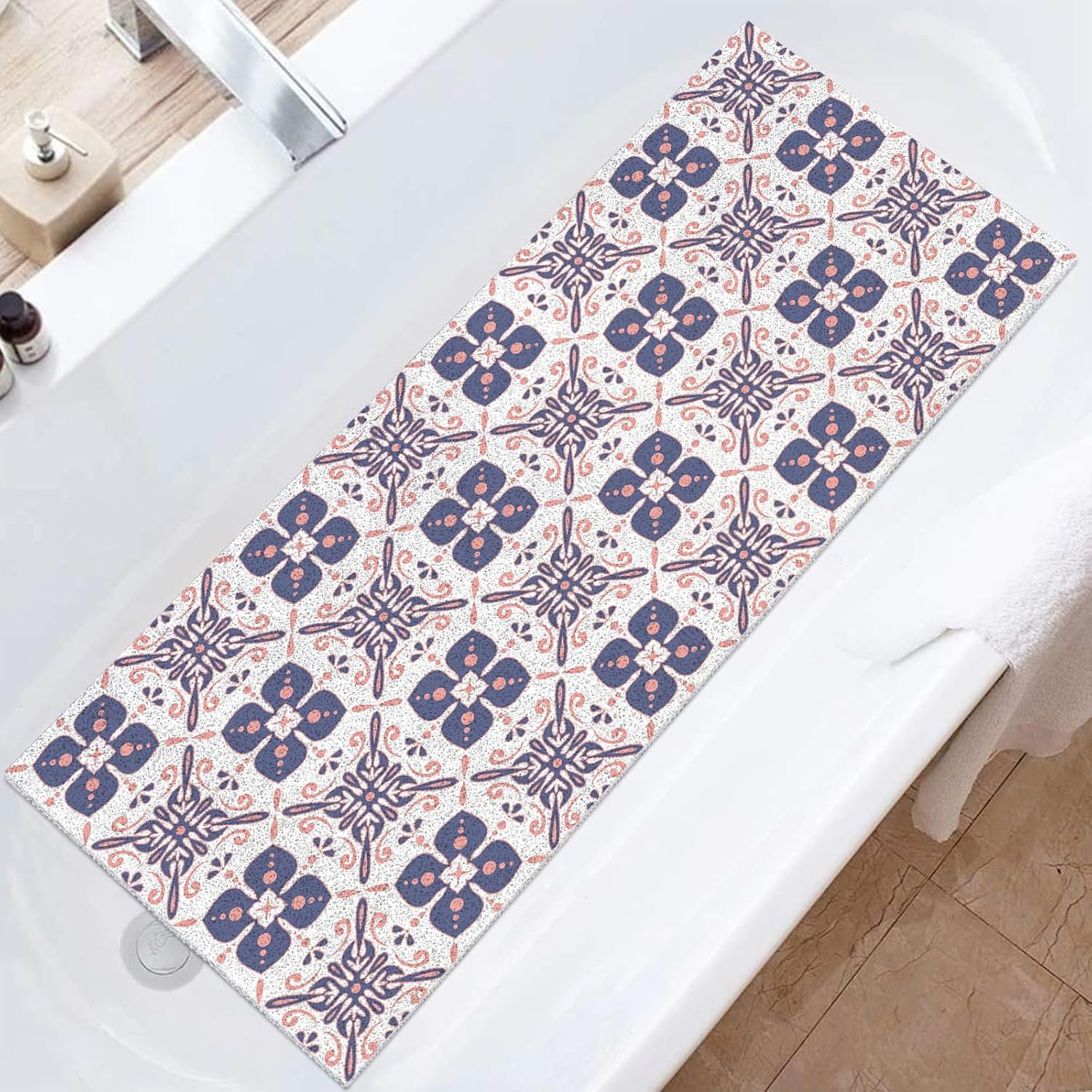 Non-Slip Loofah Bathroom Mat with 40x20 inch, Comfortable Bath Tub Mat ...