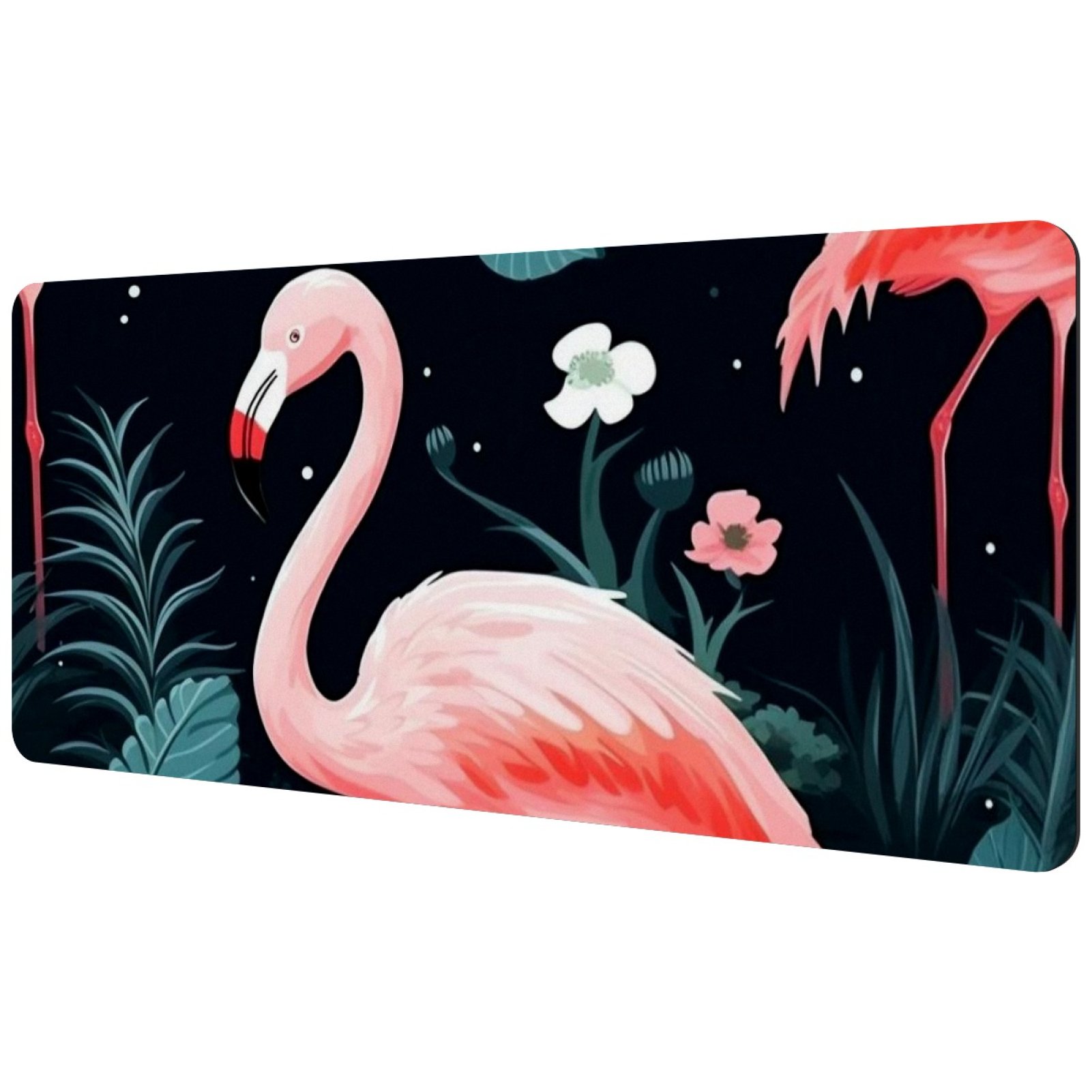 Non Slip Lovely Rainforest Flamingo Cartoon Desk Mat, 35.2" x 15.7 ...