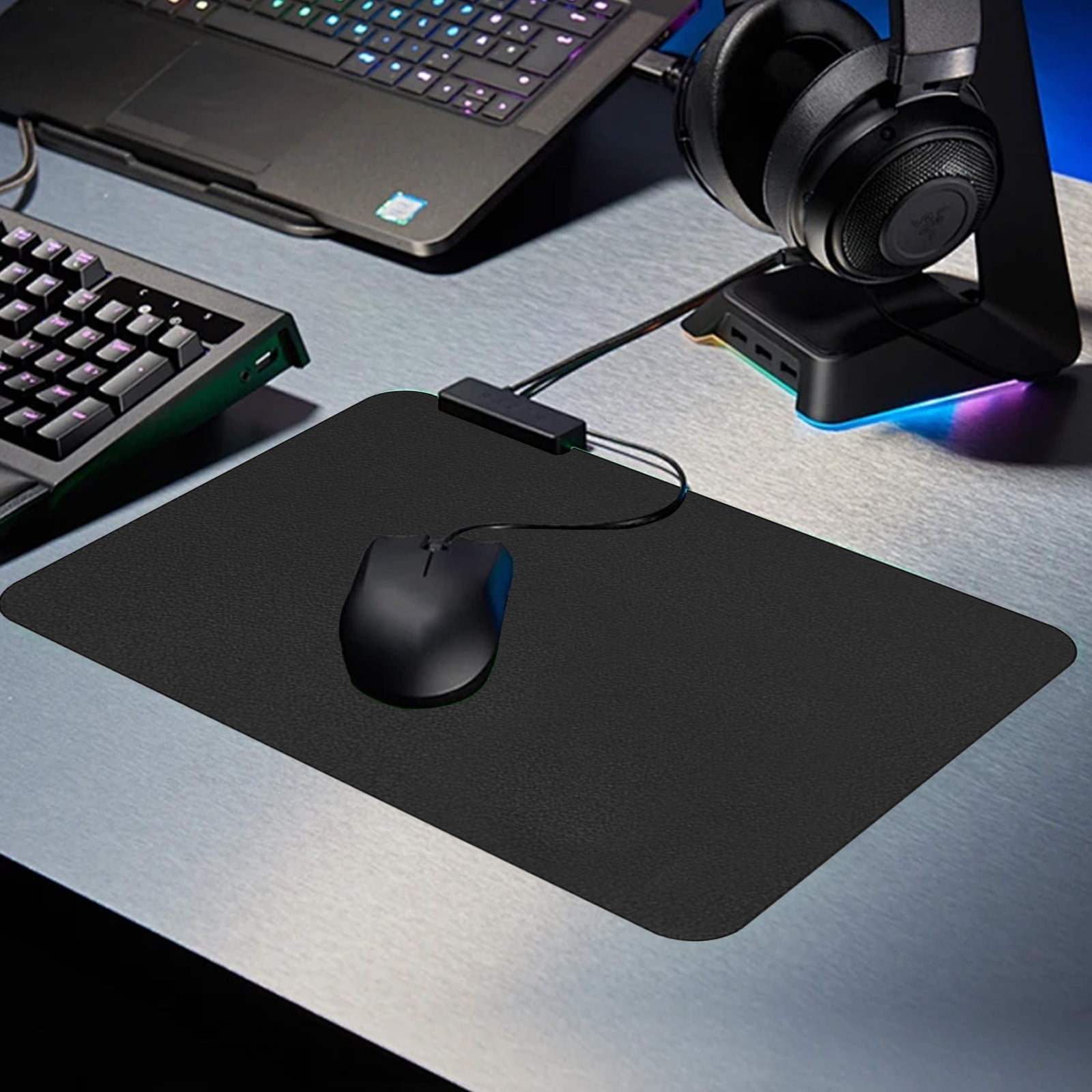 Non-Slip Rubber Base Leather Mousepad Watertight Oil-avoidance Robust ...