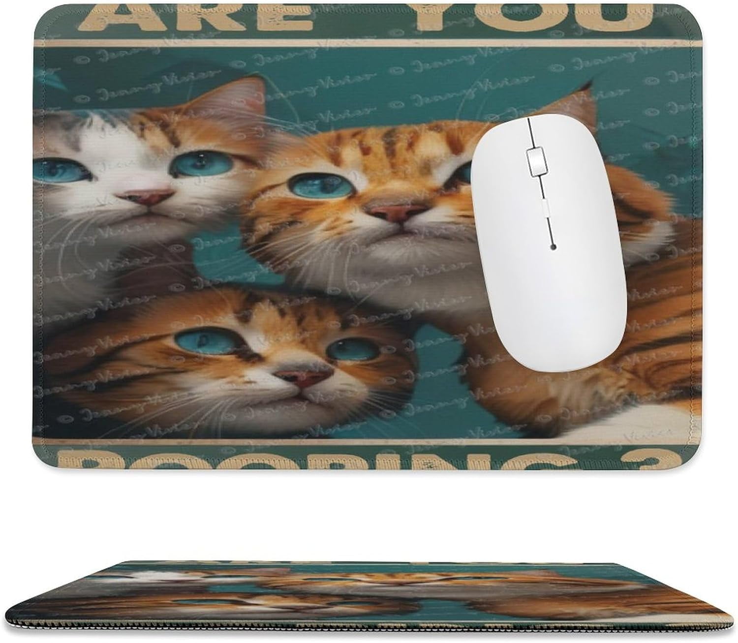 Non-Slip Rubber Computer Mouse Mat, Desk Mouse Pad for Gaming Office Laptop Home, Funny Cat ...