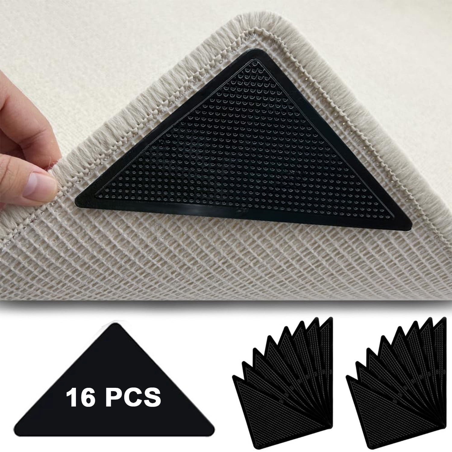 16 Pcs Non-Slip Rug Grippers, Reusable Pads for Hardwood, Tile, Carpet ...