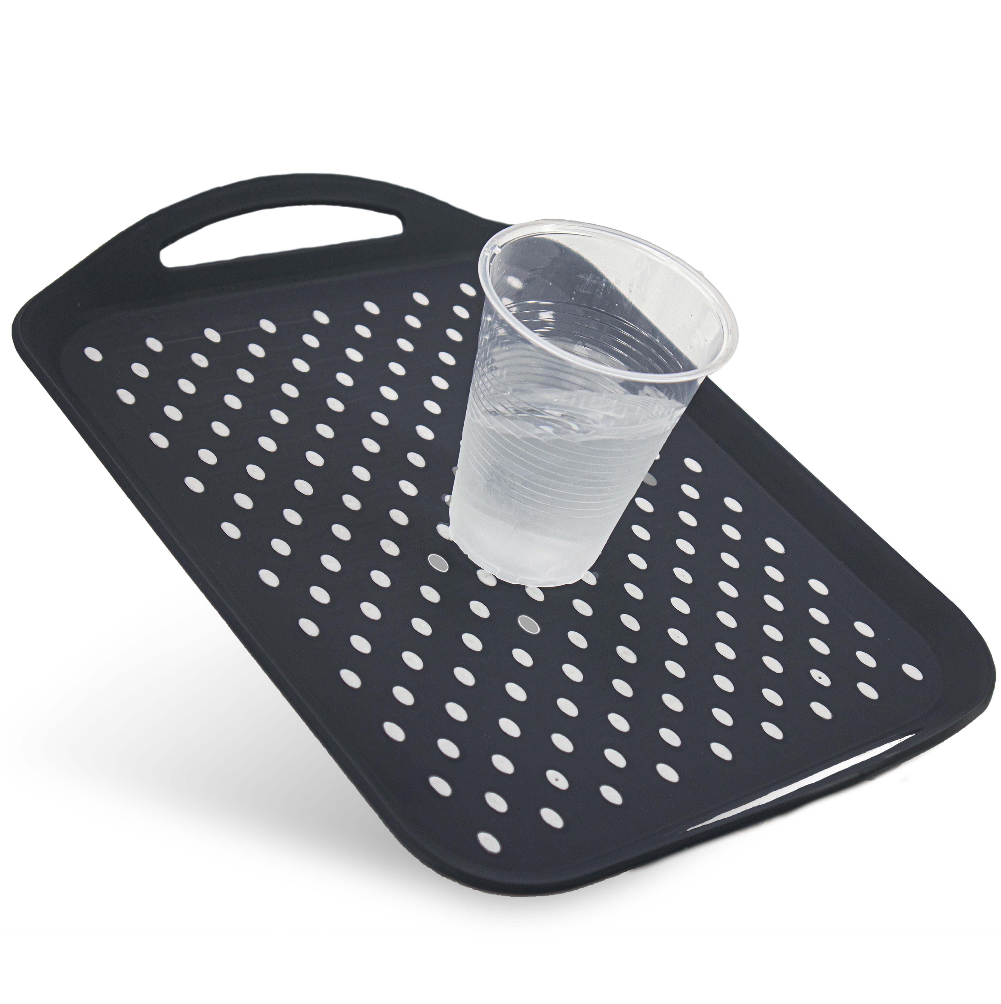 Versatile Non-Slip Tray with Handles - Silicone Grip for Secure Serving ...