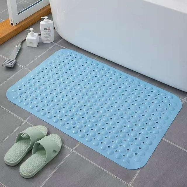 Non-Slip Shower Mat, Anti-Slip Stall with Drain Hole and Suction Cups ...
