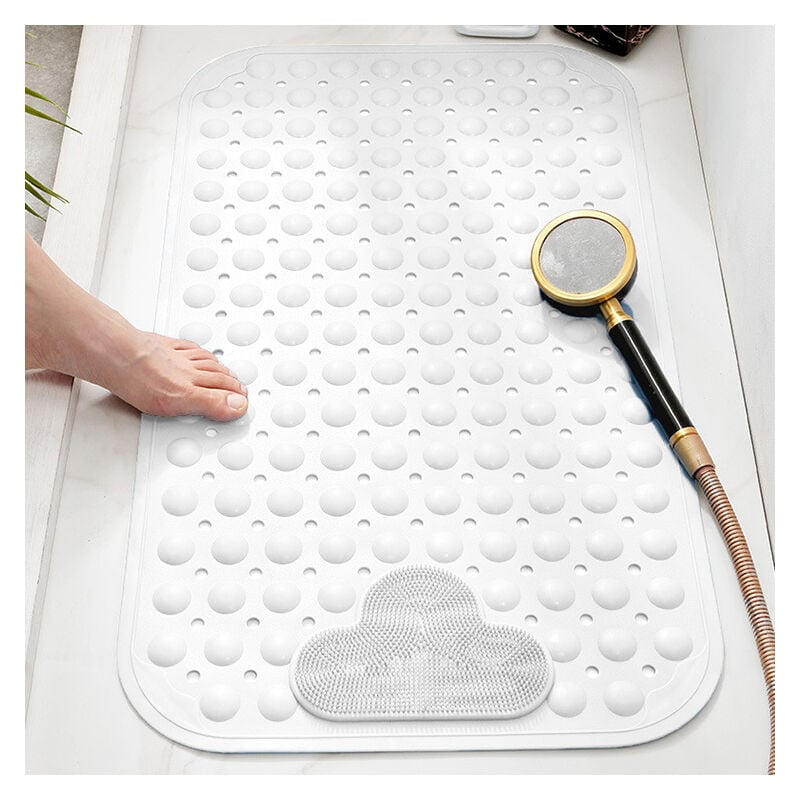 Non-Slip Shower Mat with Suction Cups and Drain Holes, Shower Mat with ...