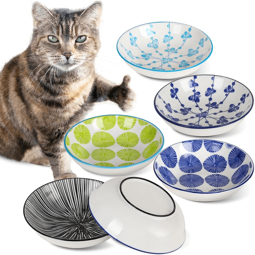 Non-Slip Silicone Bottom 5.5 inch Cat Food Bowl,Cat Bowls for Indoor ...