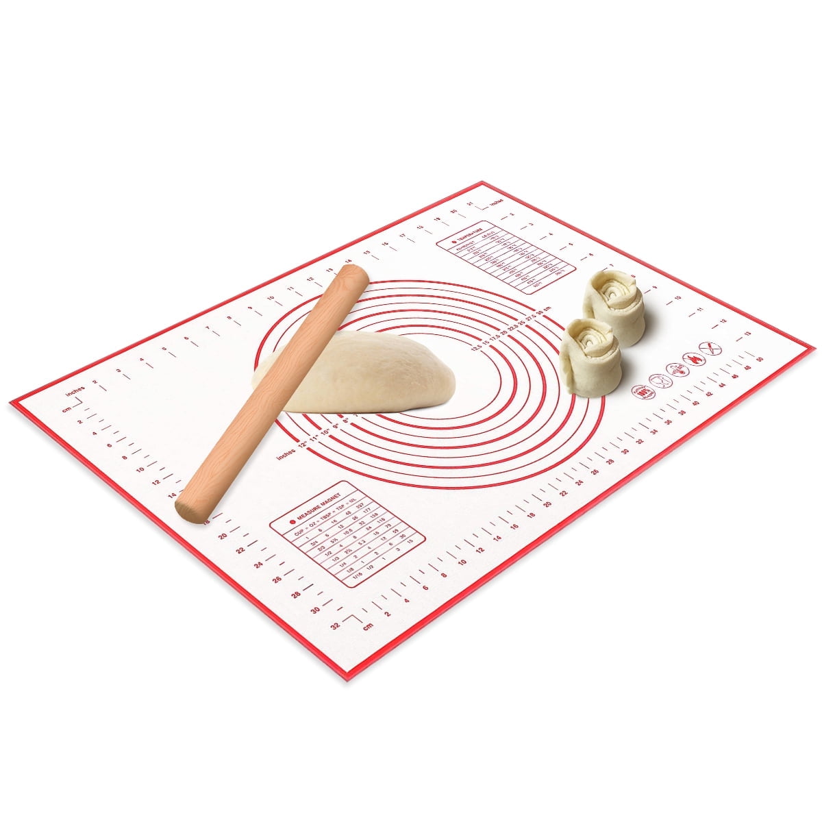 Non Slip Silicone Pastry Mat,Large Non-stick Baking Mat for Rolling ...