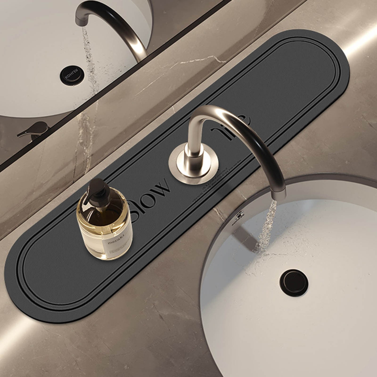 Non Slip Sink Faucet Guard & Absorption Pad Drying,Drip Mat for Kitchen ...