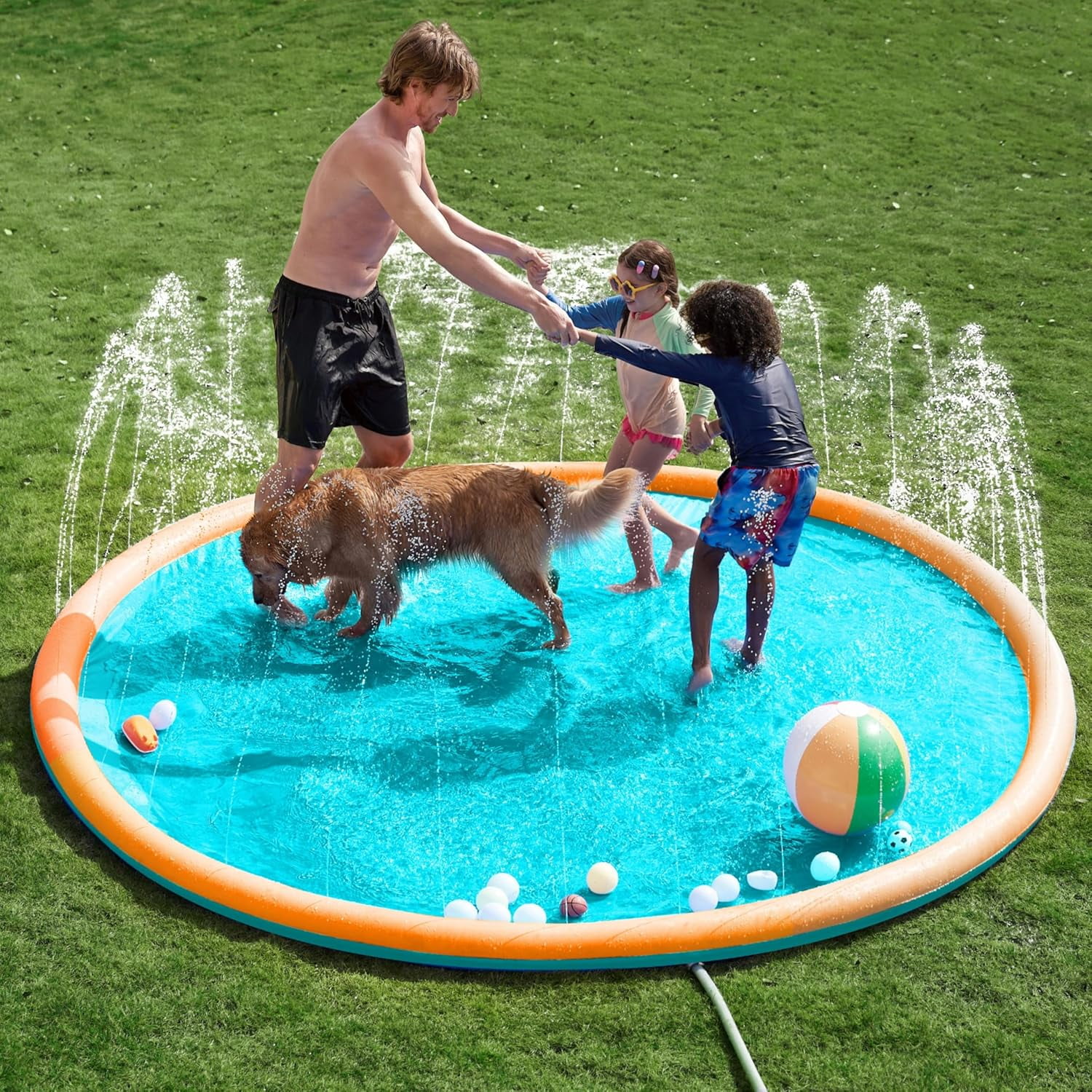 Non-Slip Splash Pad Sprinkler - Outdoor Water Play Toys Backyard ...