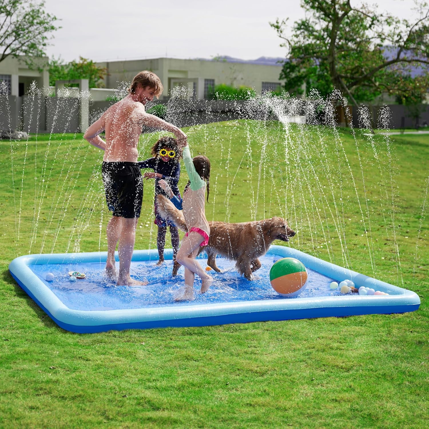 Non-Slip Splash Pad Sprinkler - Summer Water Toys Sprinkler Mat for ...