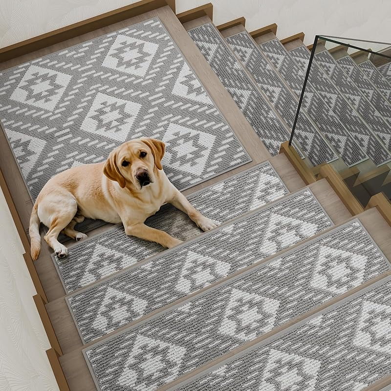 Non-Slip Stair Treads for Wooden Steps Indoor 1 Pack Brown 30"x30 ...