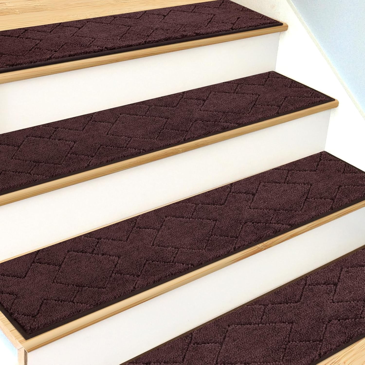 Non Slip Stair Treads for Wooden Steps Indoor, Carpet Stairs Runner 15 ...