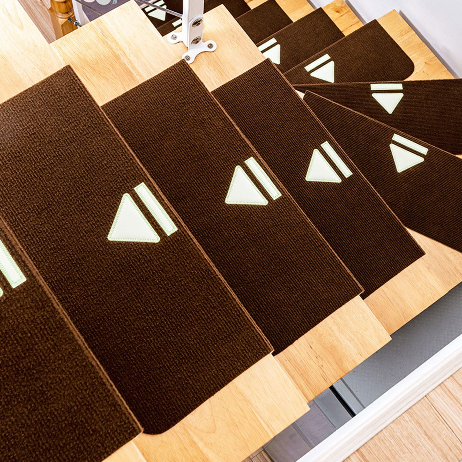 Non-Slip Stair Treads with LED Lights - Washable Carpet Mats for ...