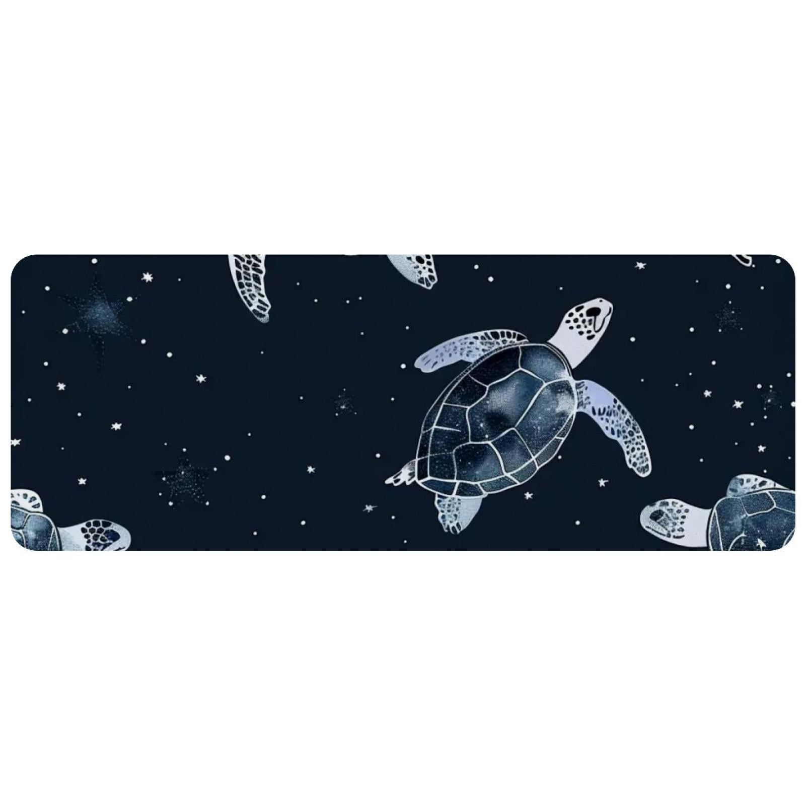Non Slip Starry Sky Turtle Black Pattern Desk Mat, 31.3"x11.8" Desk ...