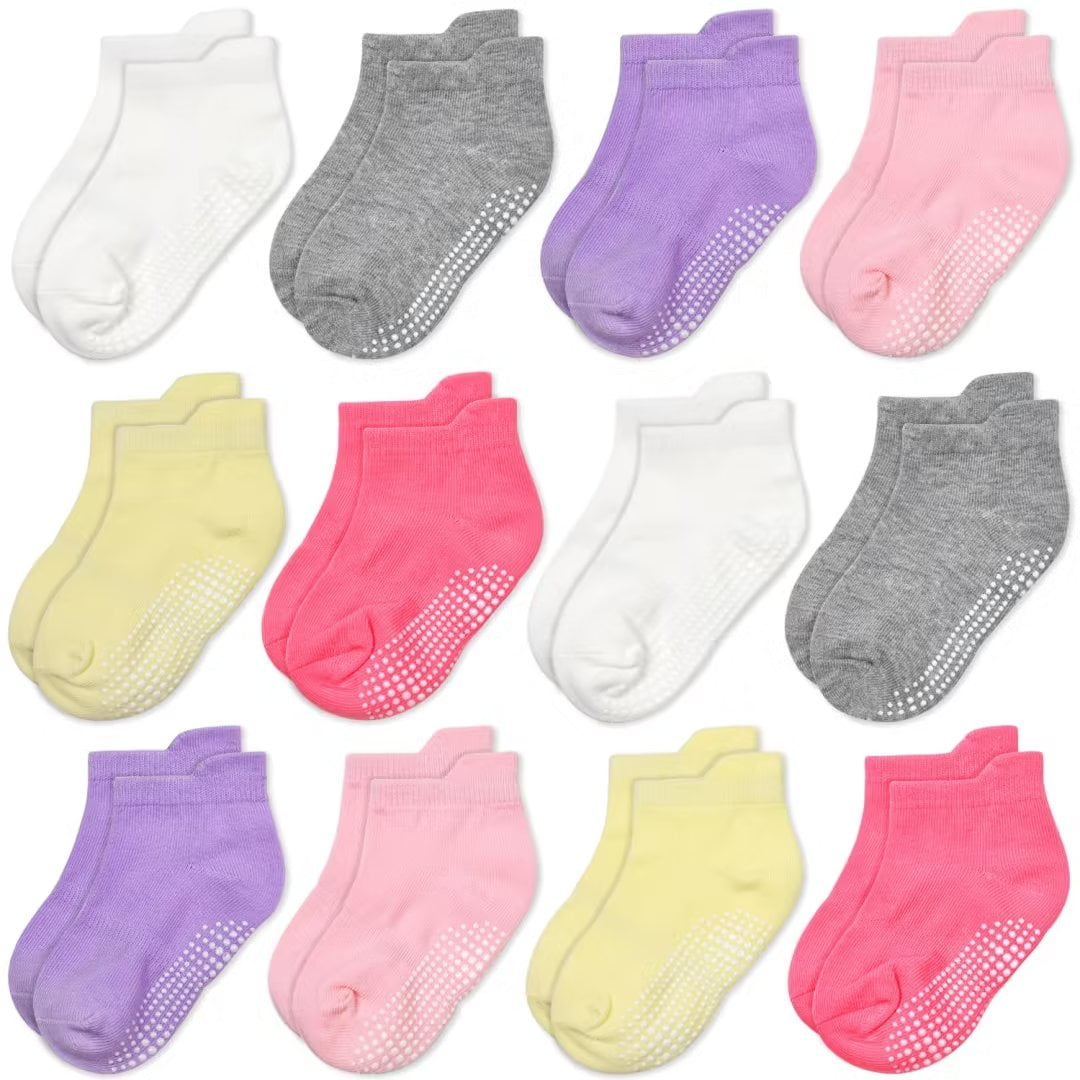 Non Slip Toddler Ankle Socks, Anti Skid Baby Girls & Boys Socks, 12 ...