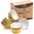Non-Stick 400pcs Gold Mini Cupcake Liners for baking, Mini Size Foil ...