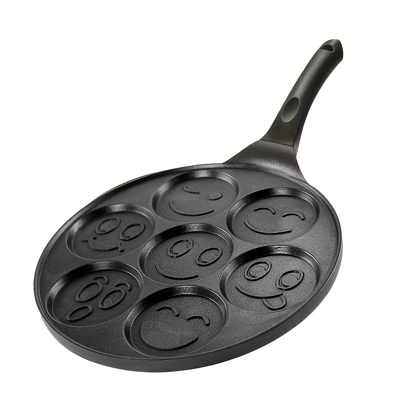 Non-Stick 7-Hole Smiley Face Pancake Tray - Easy Clean for Breakfast ...