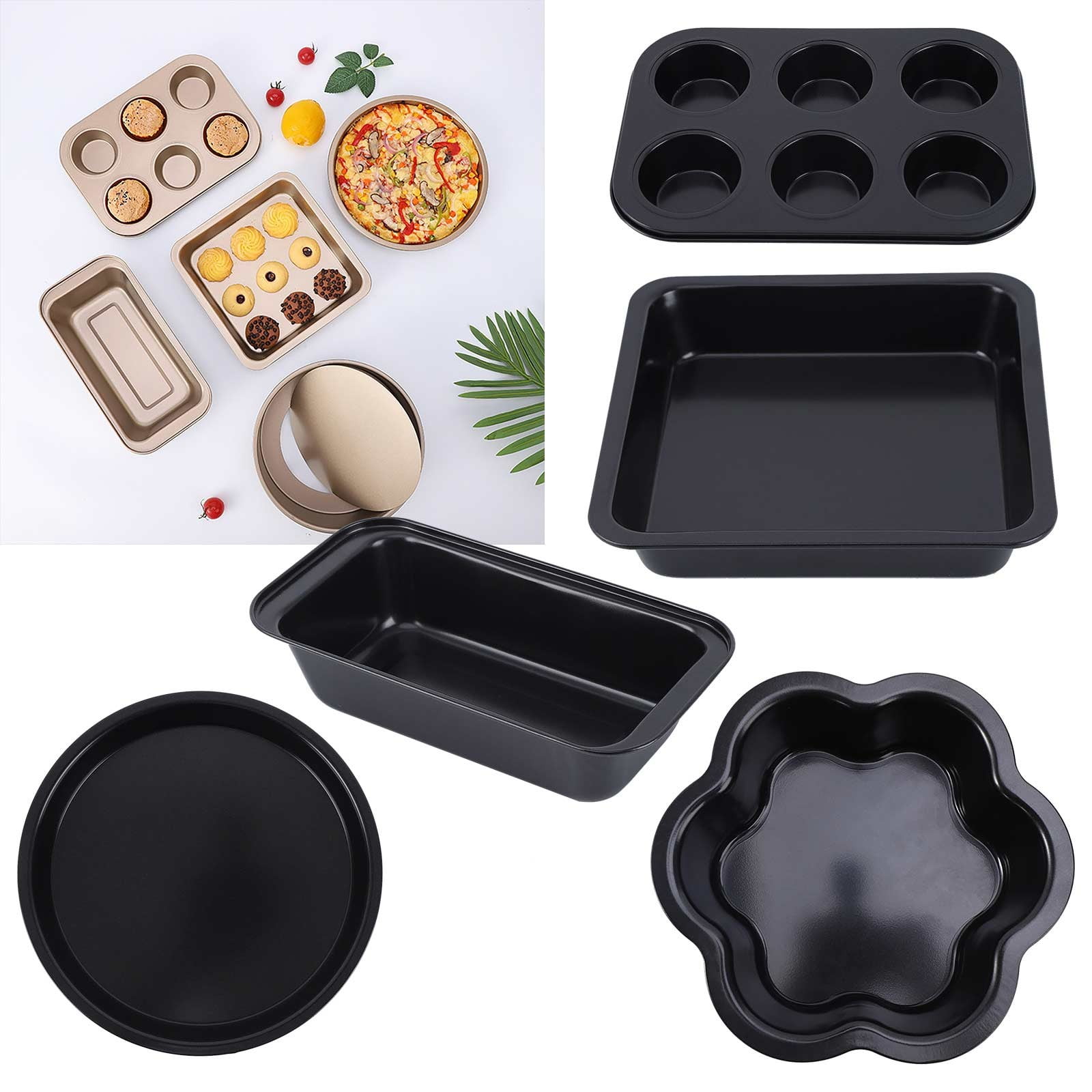 Non-Stick Cake Pan Nonstick Bakeware Sets Baking Pans Set Toaster Oven ...