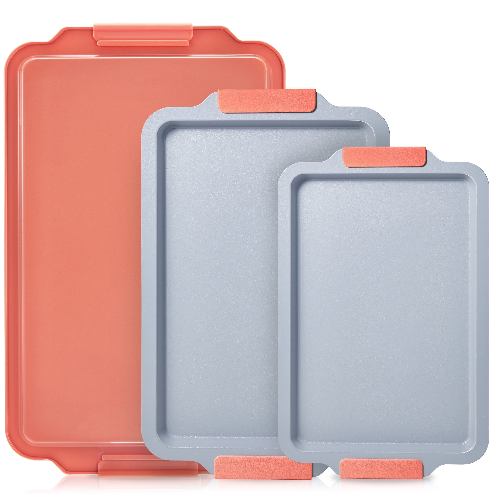 Non Stick Ceramic Baking Sheet Pan Set of 3, Natural Non Toxic Cookie ...
