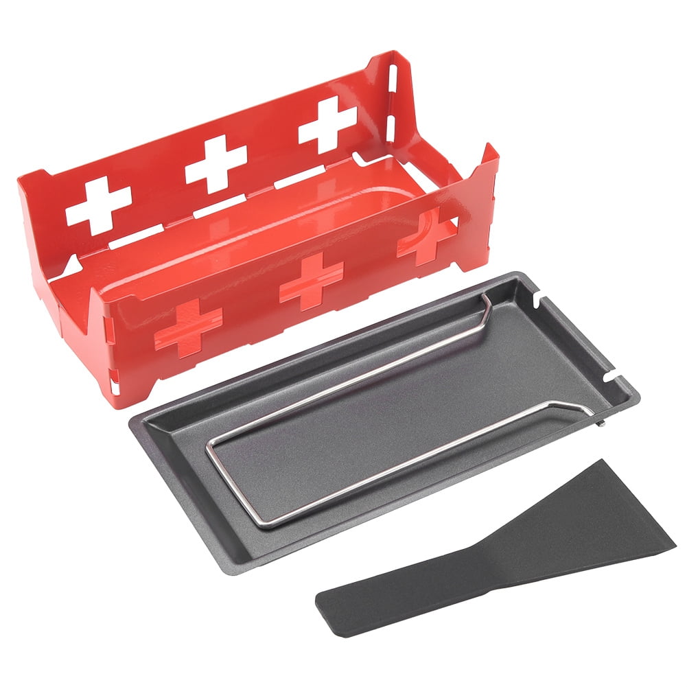 Non-Stick Cheese Raclette Grill Tray & Rotating Stove Set for Delicious ...