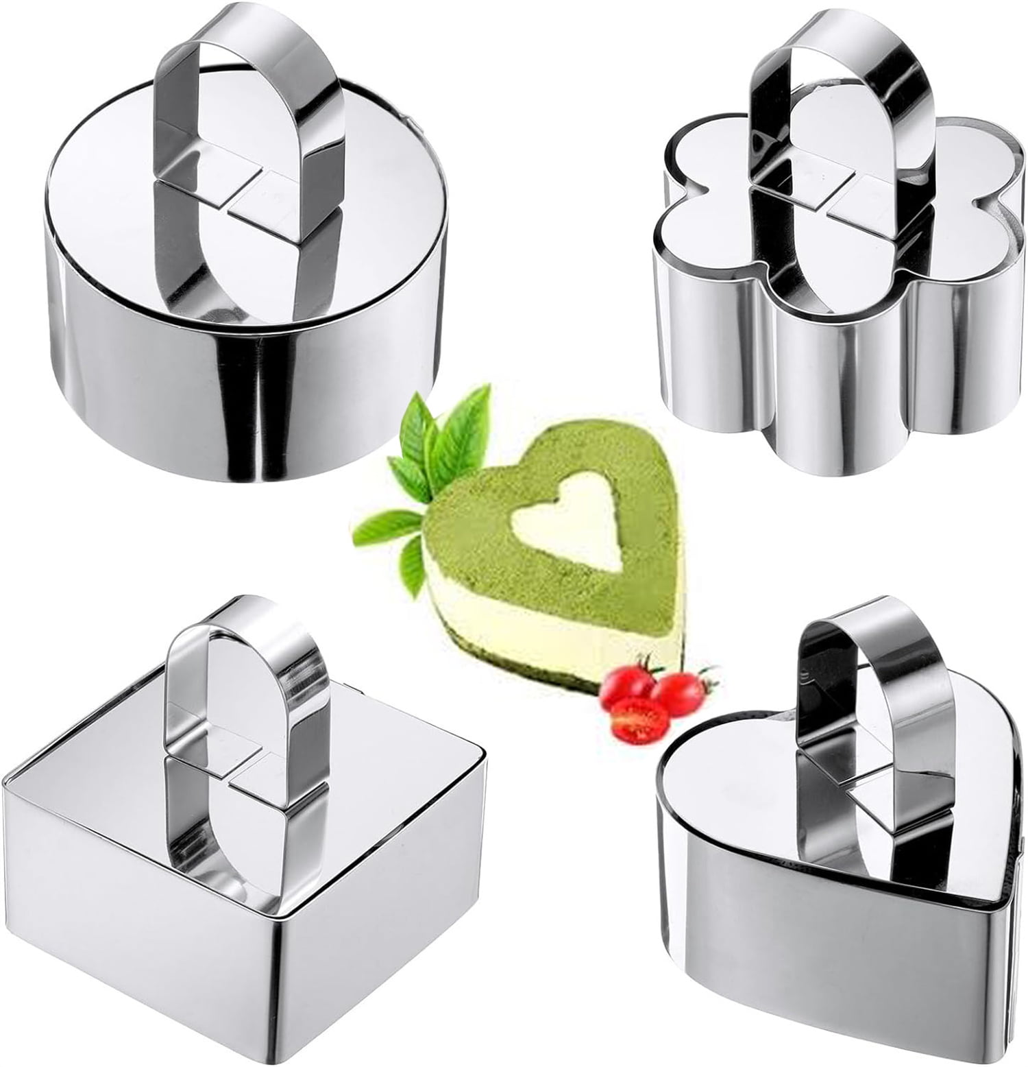 Non Stick Cooking Rings,Bexikou 4 Pcs Stainless Steel Cake Circle Cake ...