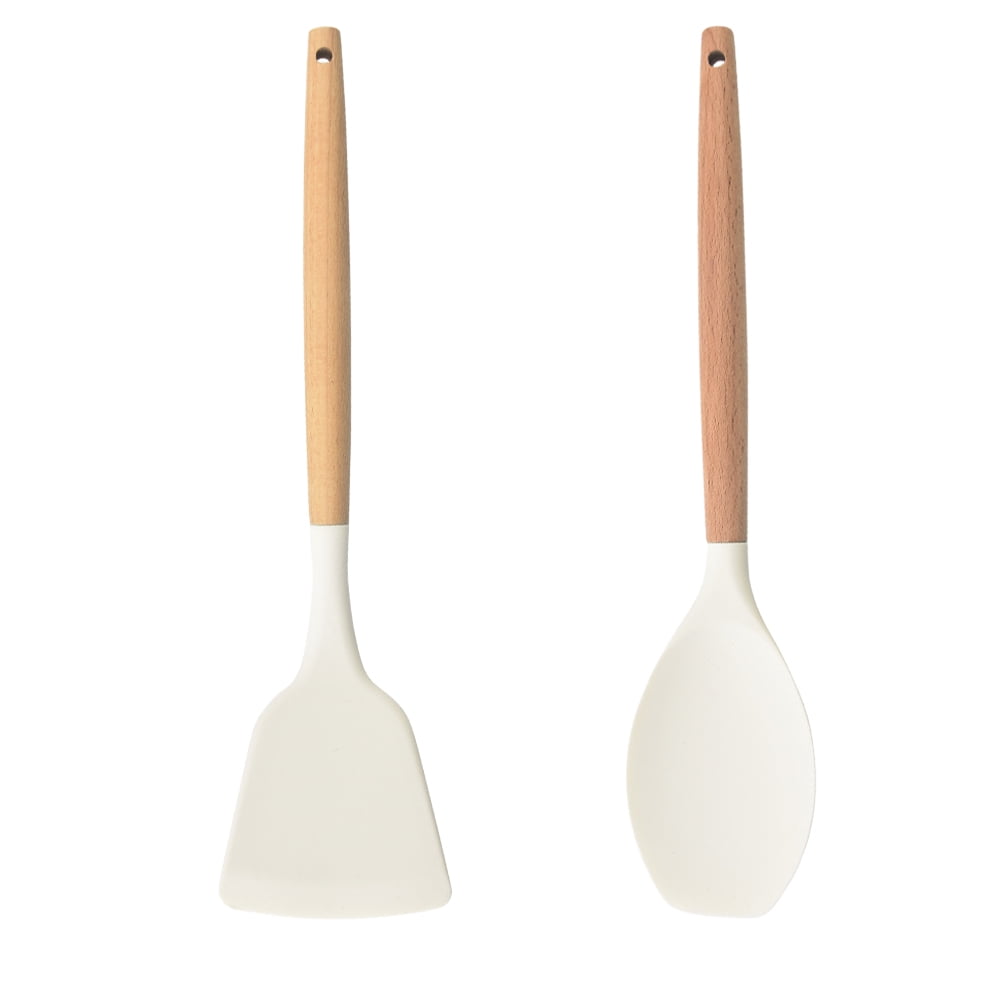 Non-Stick Cookware Friendly Utensils Silicone Cooking Utensils | Wooden ...