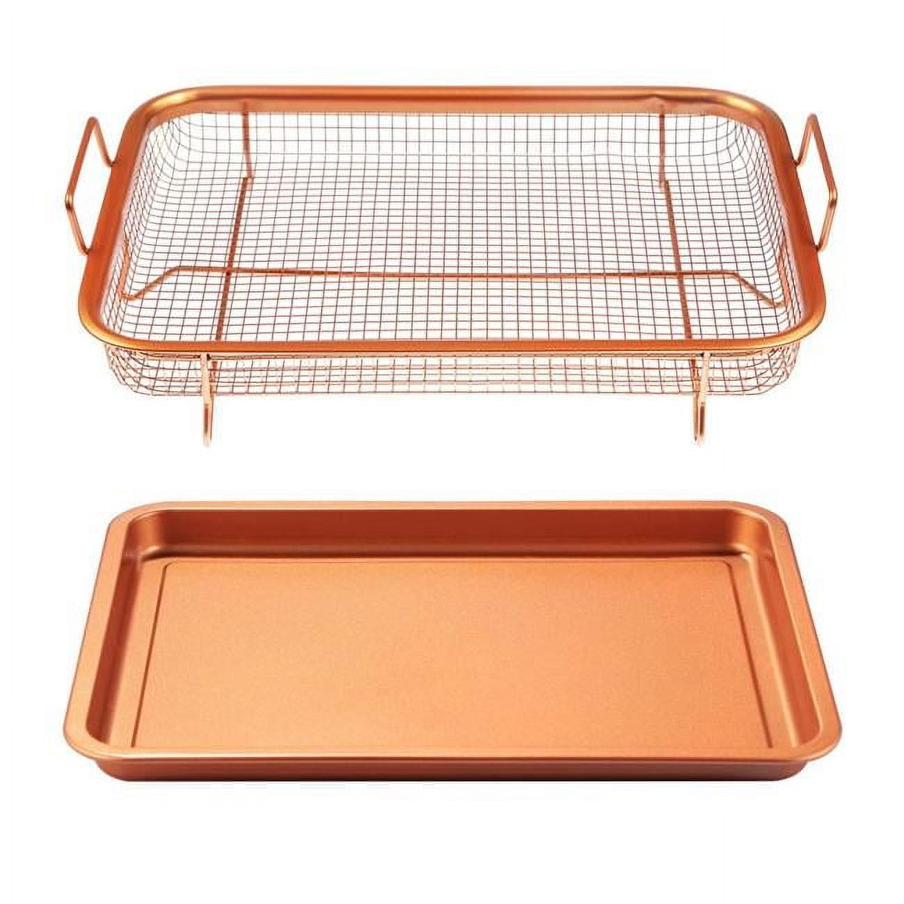 Non-Stick Crisper Tray Set - Air Fry Pan, Grill Basket, Oven Dishwasher ...