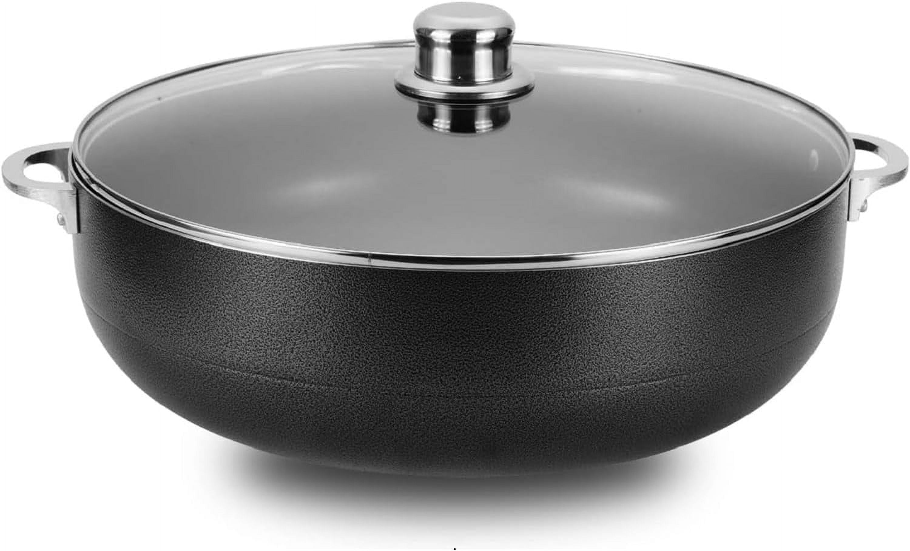 Non-Stick Dutch Oven 11 Quart with Glass Lid | Multi-Purpose Aluminum ...