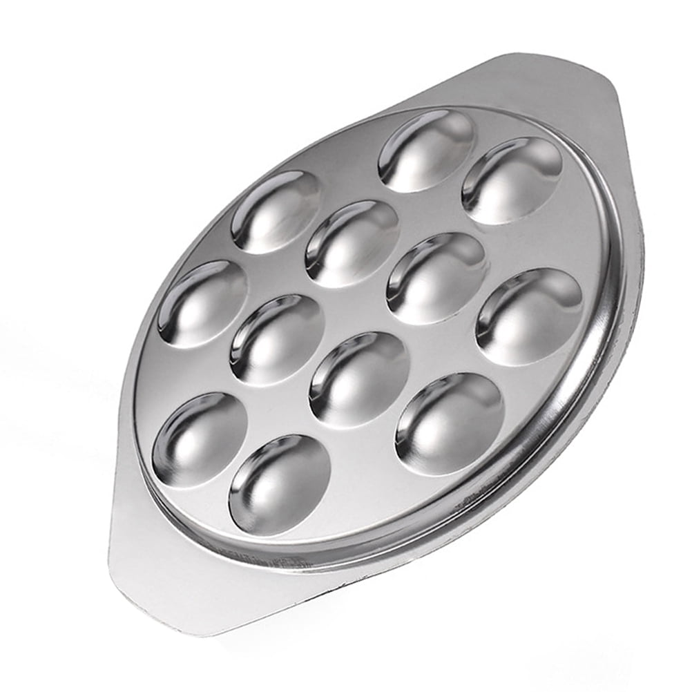 Non Stick Fry Stainless Steel Snail Plate Escargot Metal Oyster ...