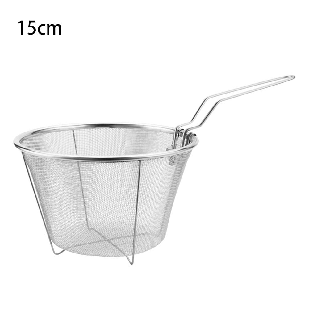 Non-Stick Fry Strainer Basket: Portable Colander with Handle for Easy ...