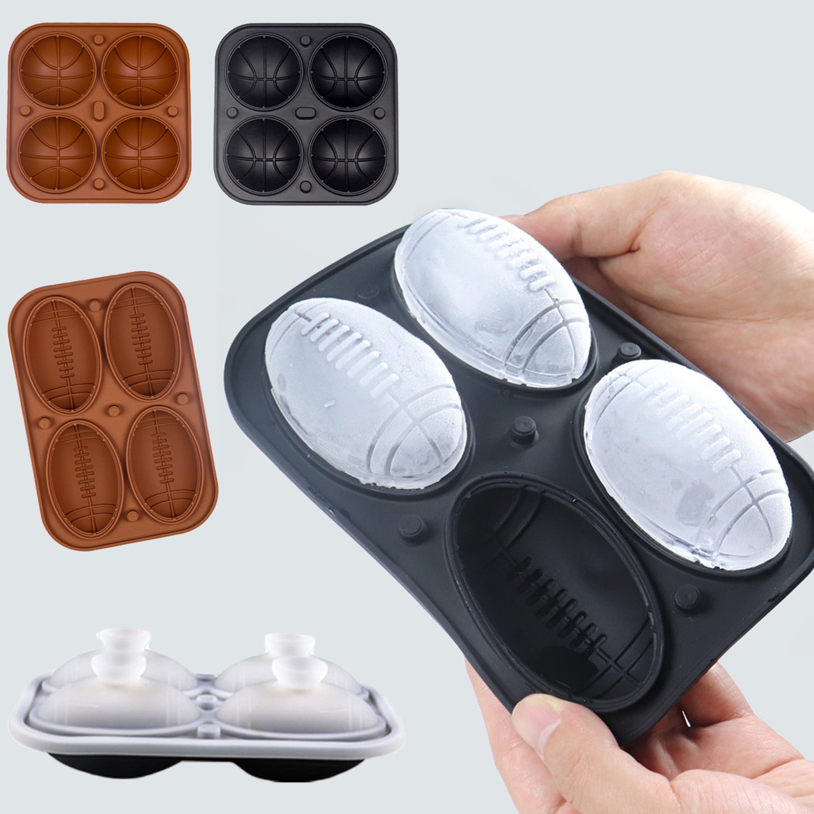Non-Stick Ice Cube Mold - Easily Demoulding - Funnel Design with Lid ...