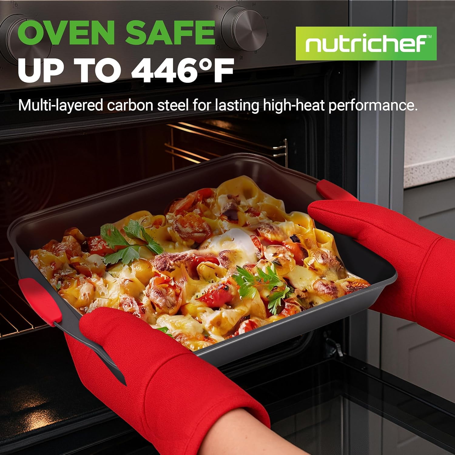 Non-Stick Kitchen Oven Baking Pans-Deluxe & Stylish Nonstick Gray ...