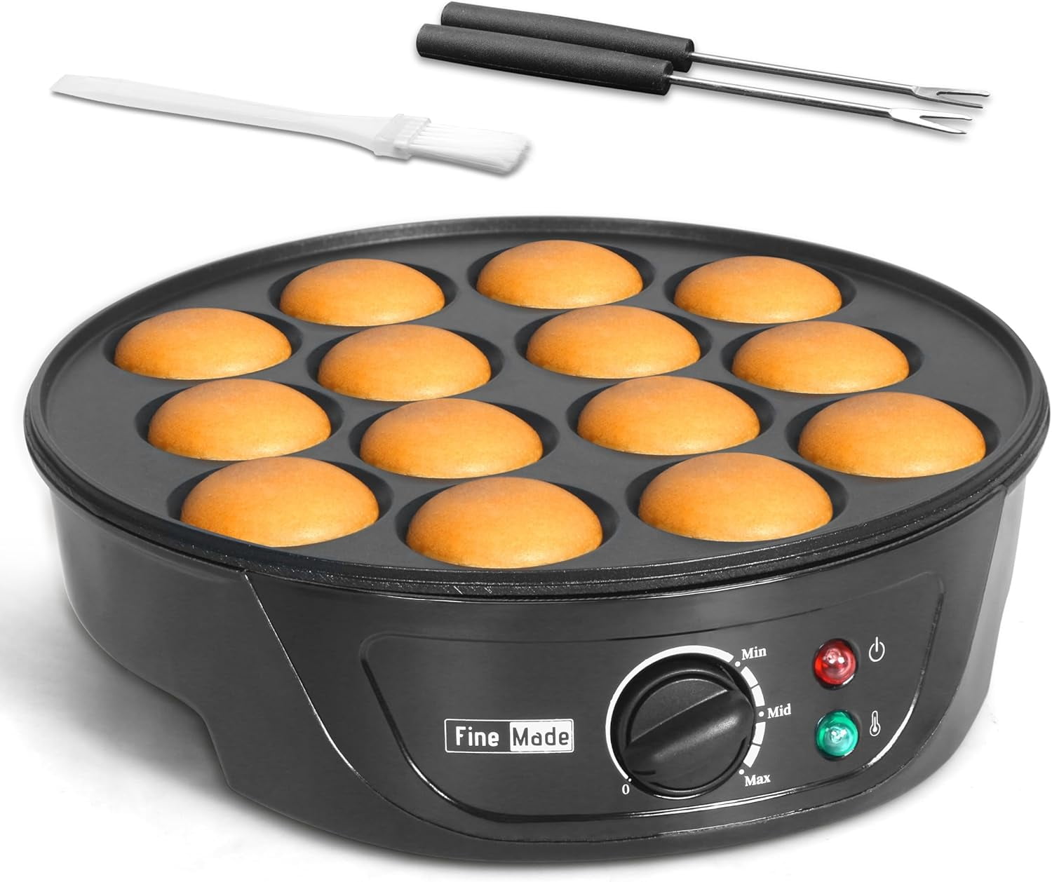 Non Stick Mini Pancakes Maker Machine, Electric Poffertjes Pan with ...