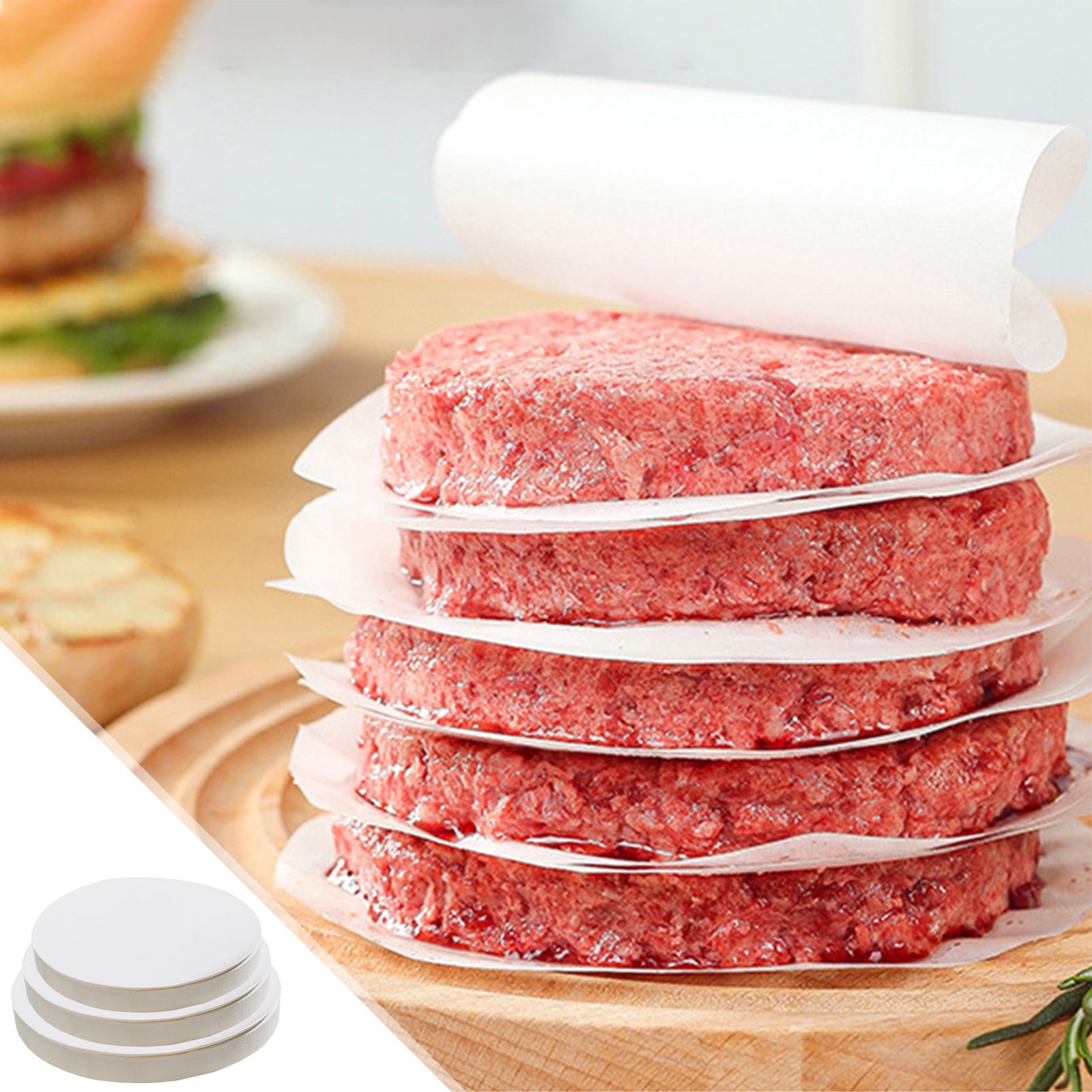 Non-Stick Oil Separating Paper for Hamburger Patties - Pack of 200 ...