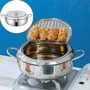 LASIEYO Tempura Deep Fry Pot, 7.9'' Small Stainless Steel Frying Pot ...