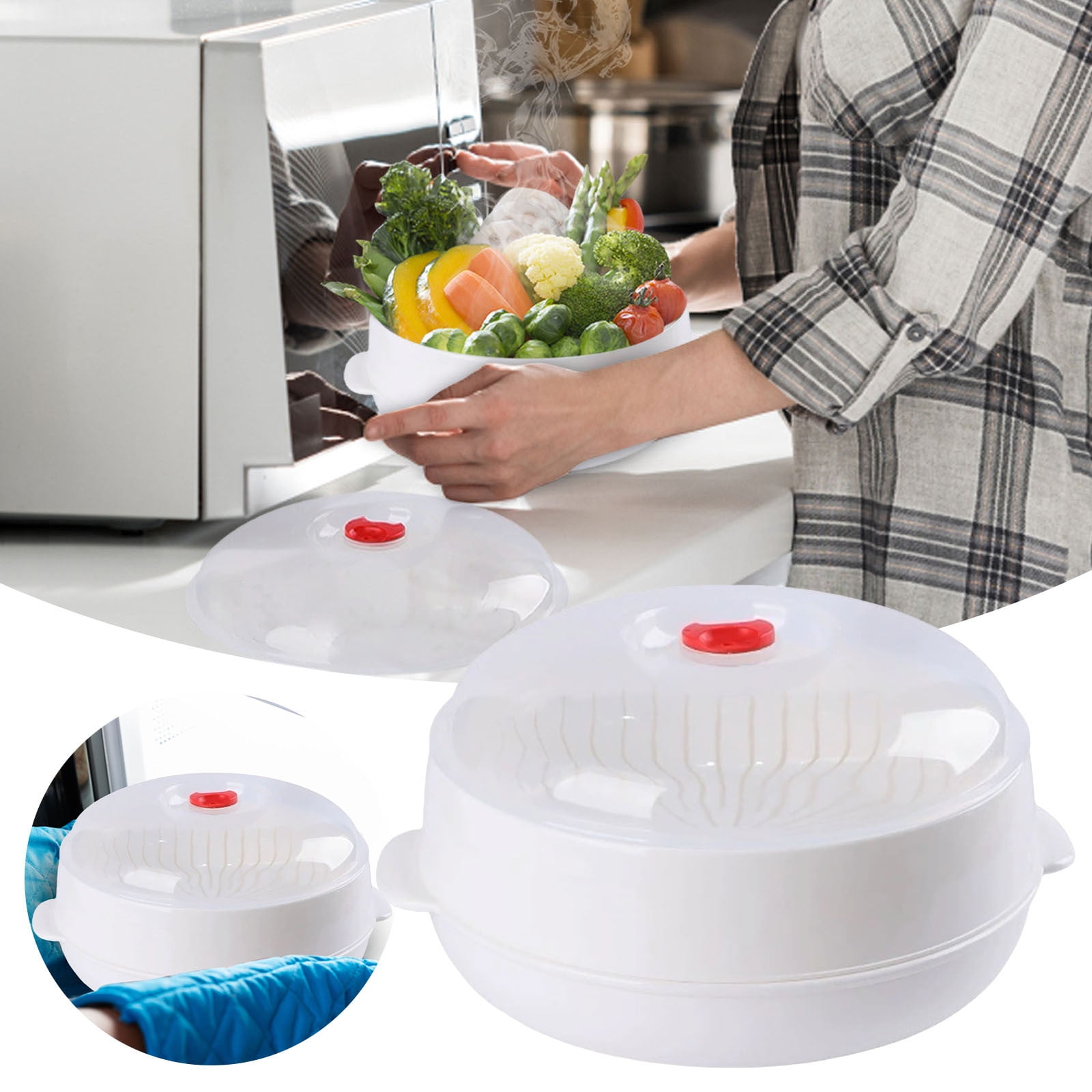 Non-Stick Pan Microwave Oven Steamer Multifunctional Vegetable Steamer ...