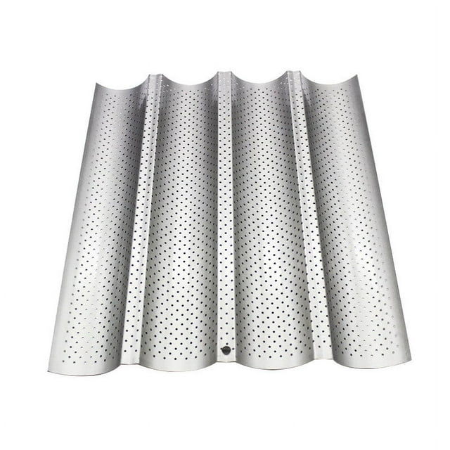 Non-Stick Perforated French Bread Pan Mold for Baking 4 Loaves Wave ...