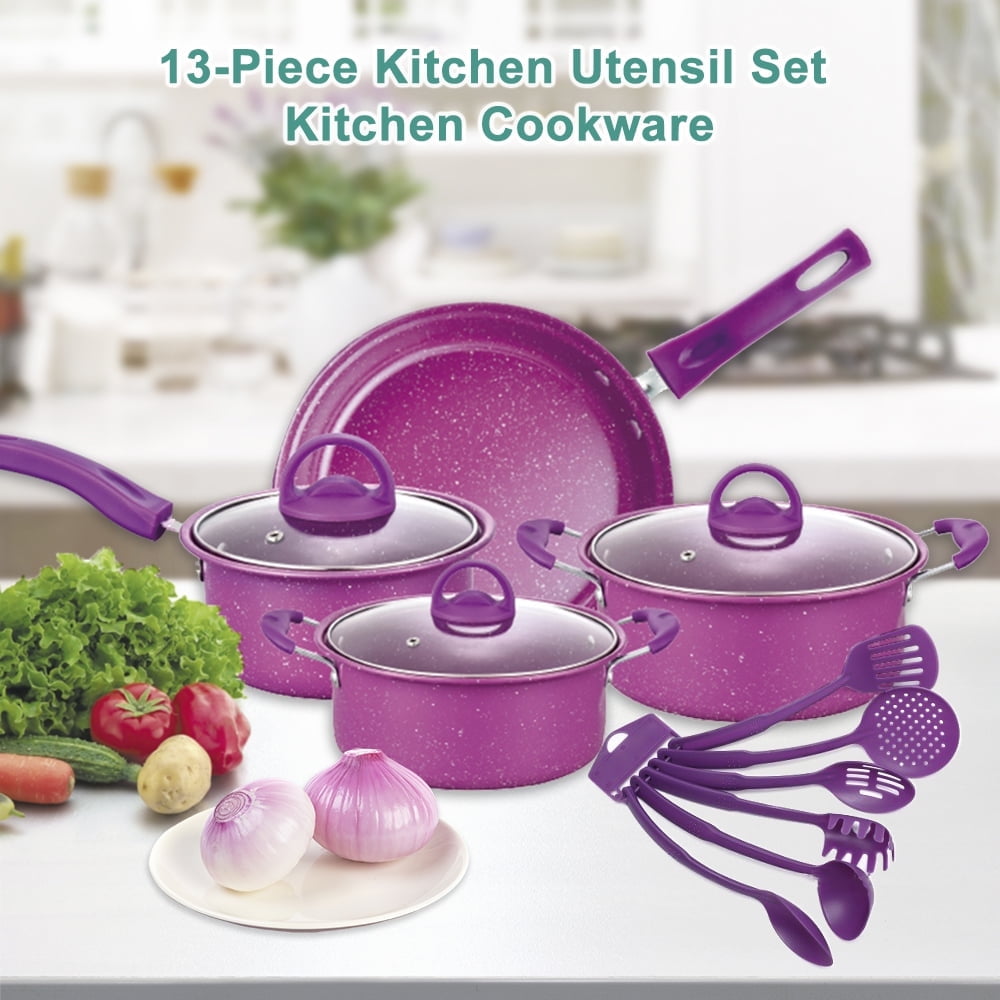 Non-Stick Pots And Pans Set 13-Piece Kitchen Utensil Set Kitchen ...