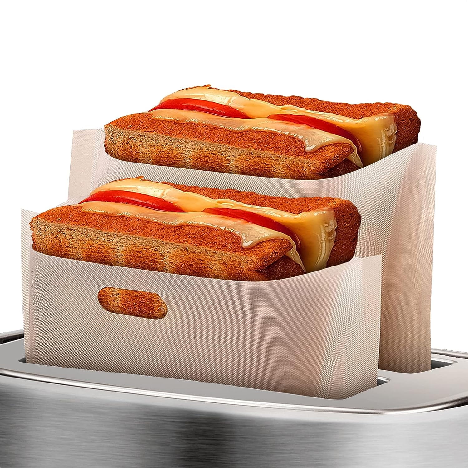 Non Stick Reusable Toaster Bags - 12pcs, Oven Safe, Snack Pack for ...