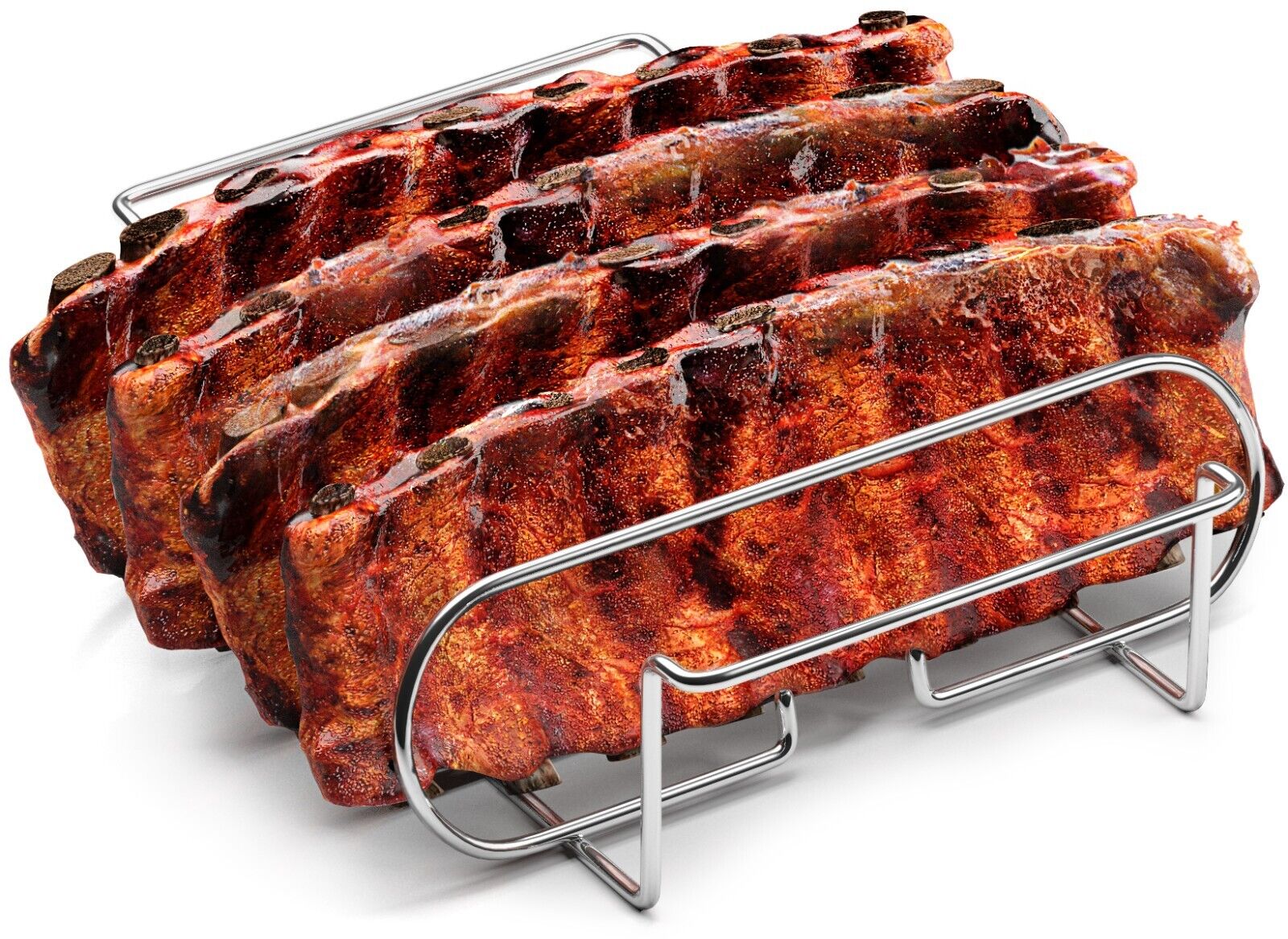 Non-Stick Rib Rack - Holds 4 Rib Racks for Grilling & Barbecuing for ...