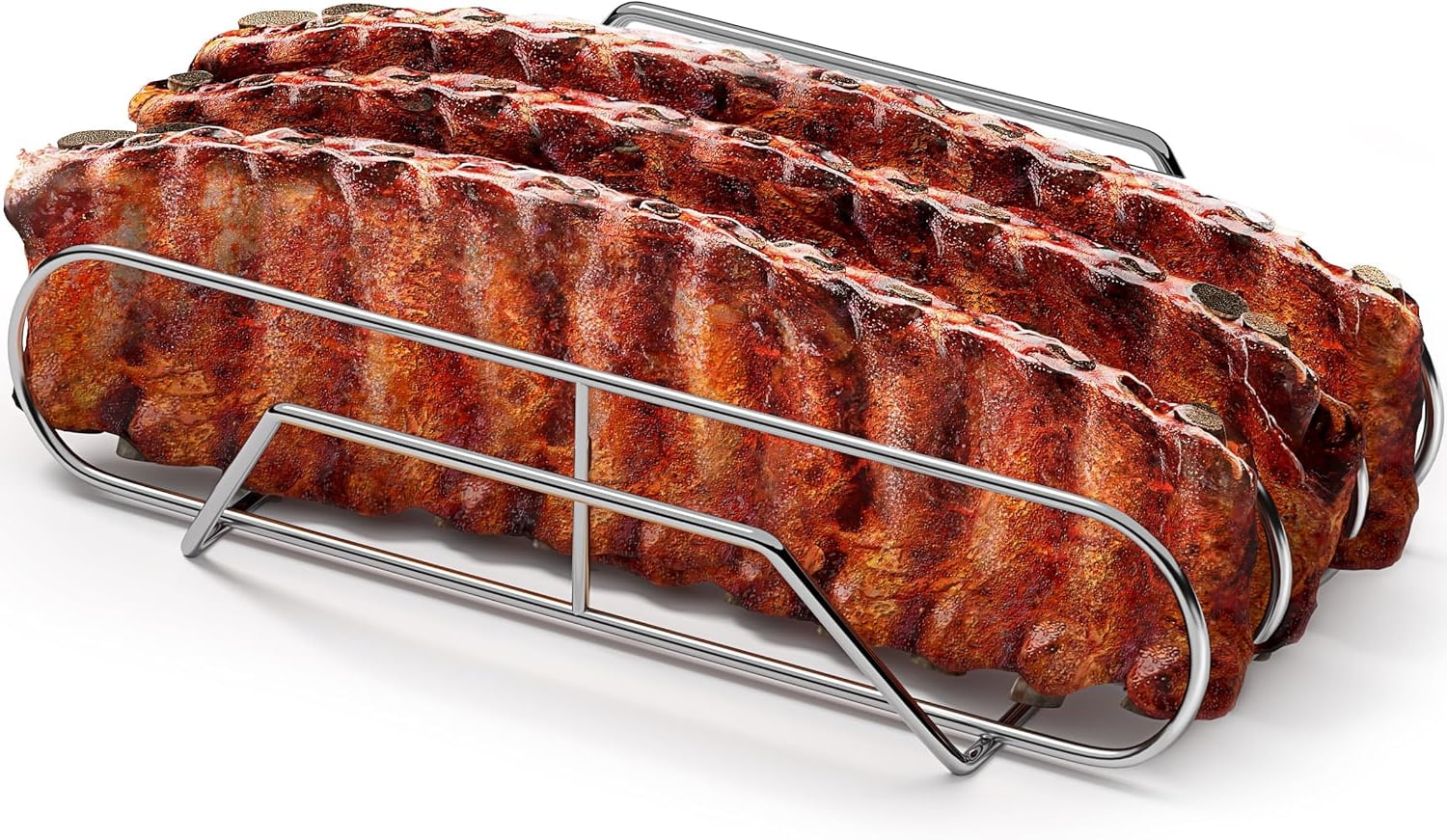 Non-Stick Rib Rack - Porcelain Coated Steel Roasting Stand – Holds ...