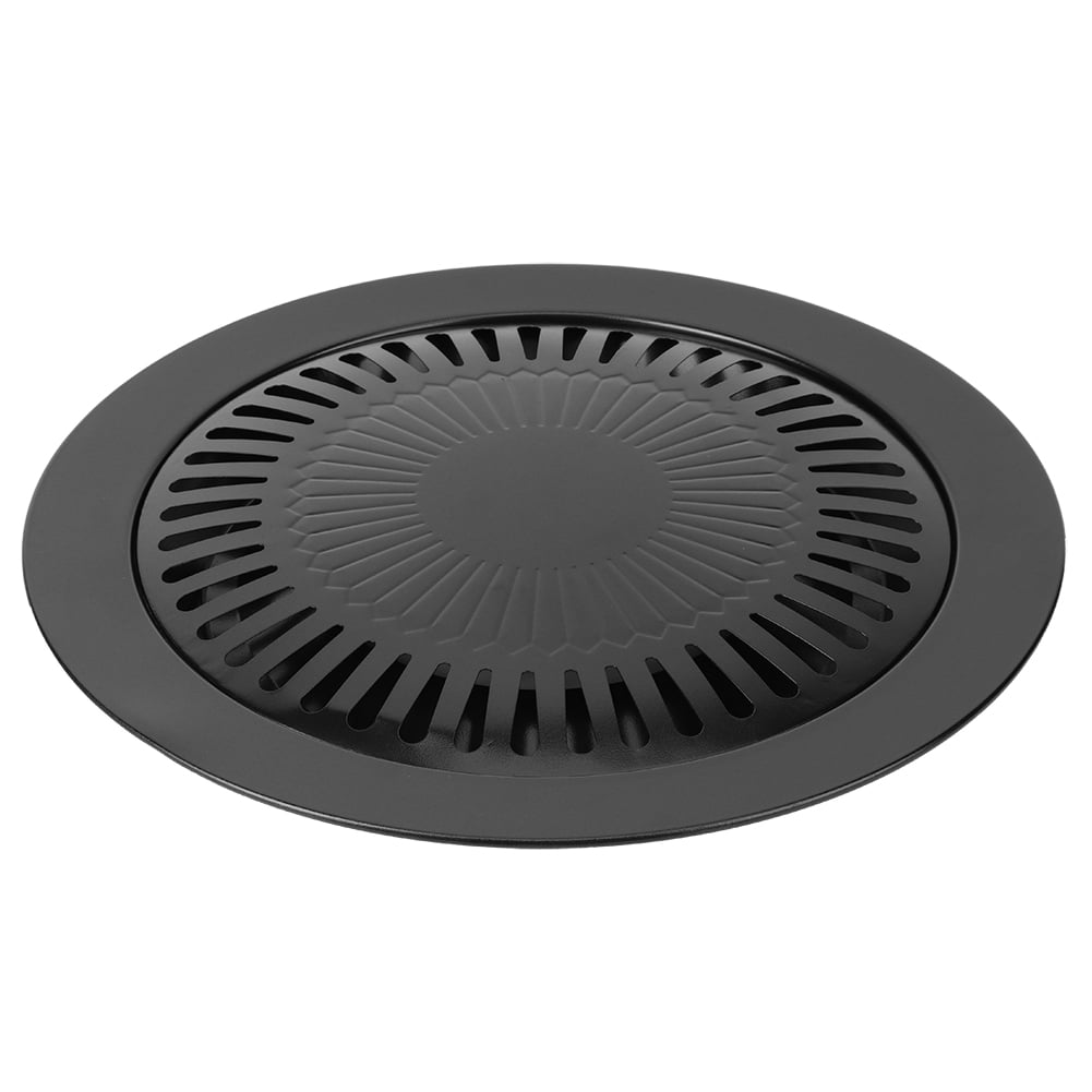 Non‑Stick Round Korean Barbecue Grill Plate Iron Baking Tray Set ...