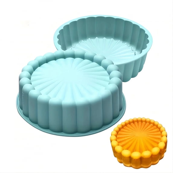 Non Stick Silicone Cake Mold, 100 Fold Circular Cake Mold, Kitchen and ...
