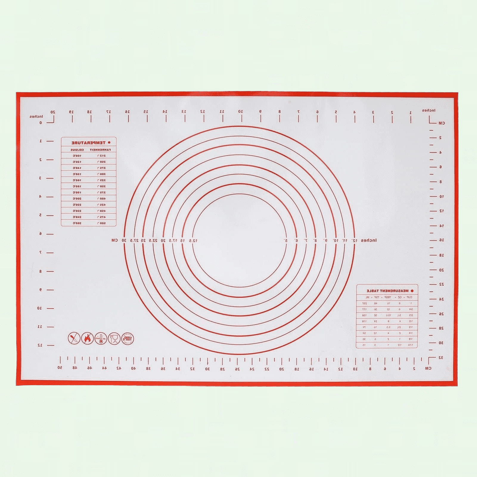 Non-Stick Silicone Pastry Mat with Measurements, 23.6''x15.7'', Dough ...