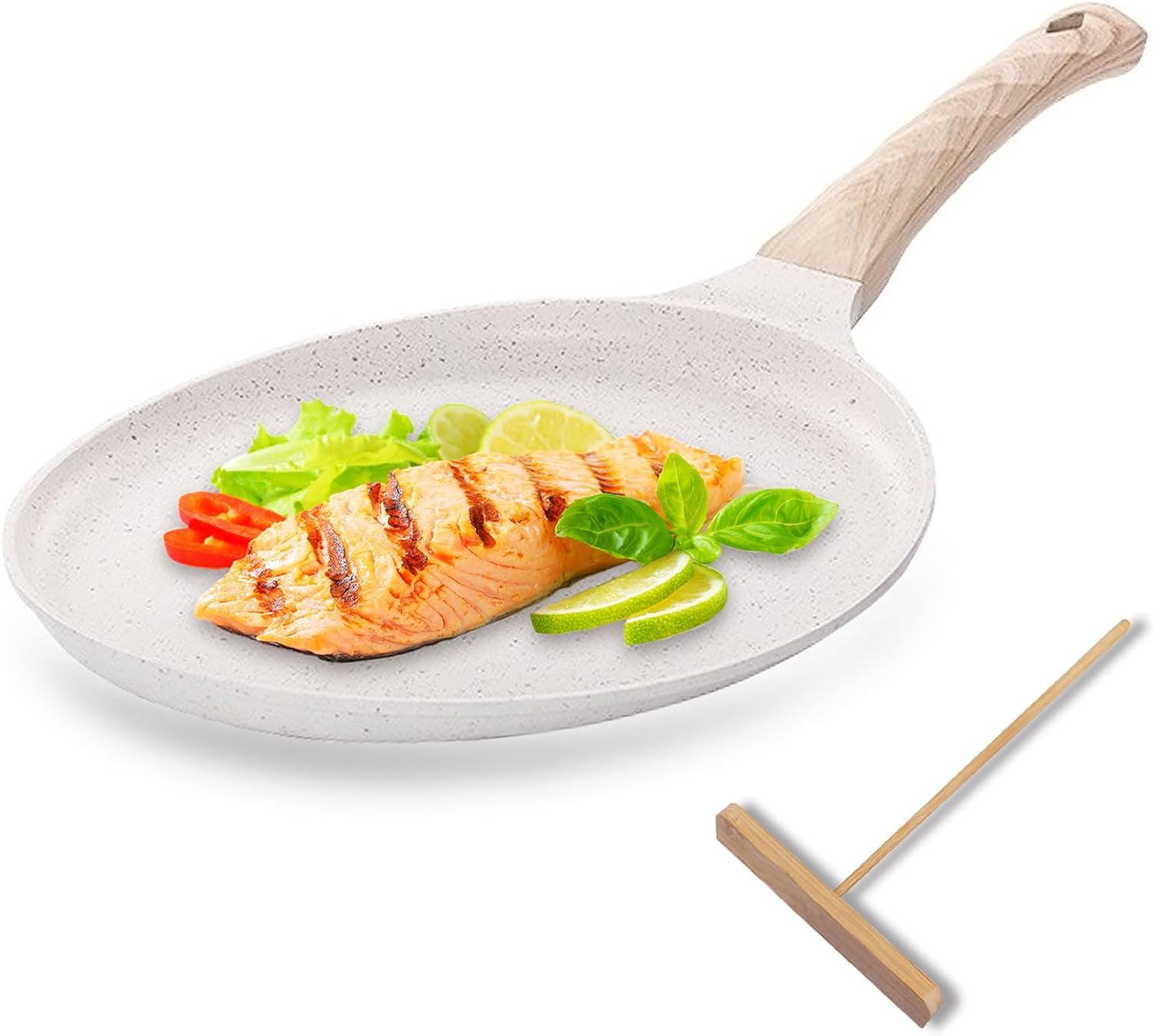 Non Stick Skillet Pan, 11 Inch Nonstick Crepe Pan Dosa Pan, Die-cast ...