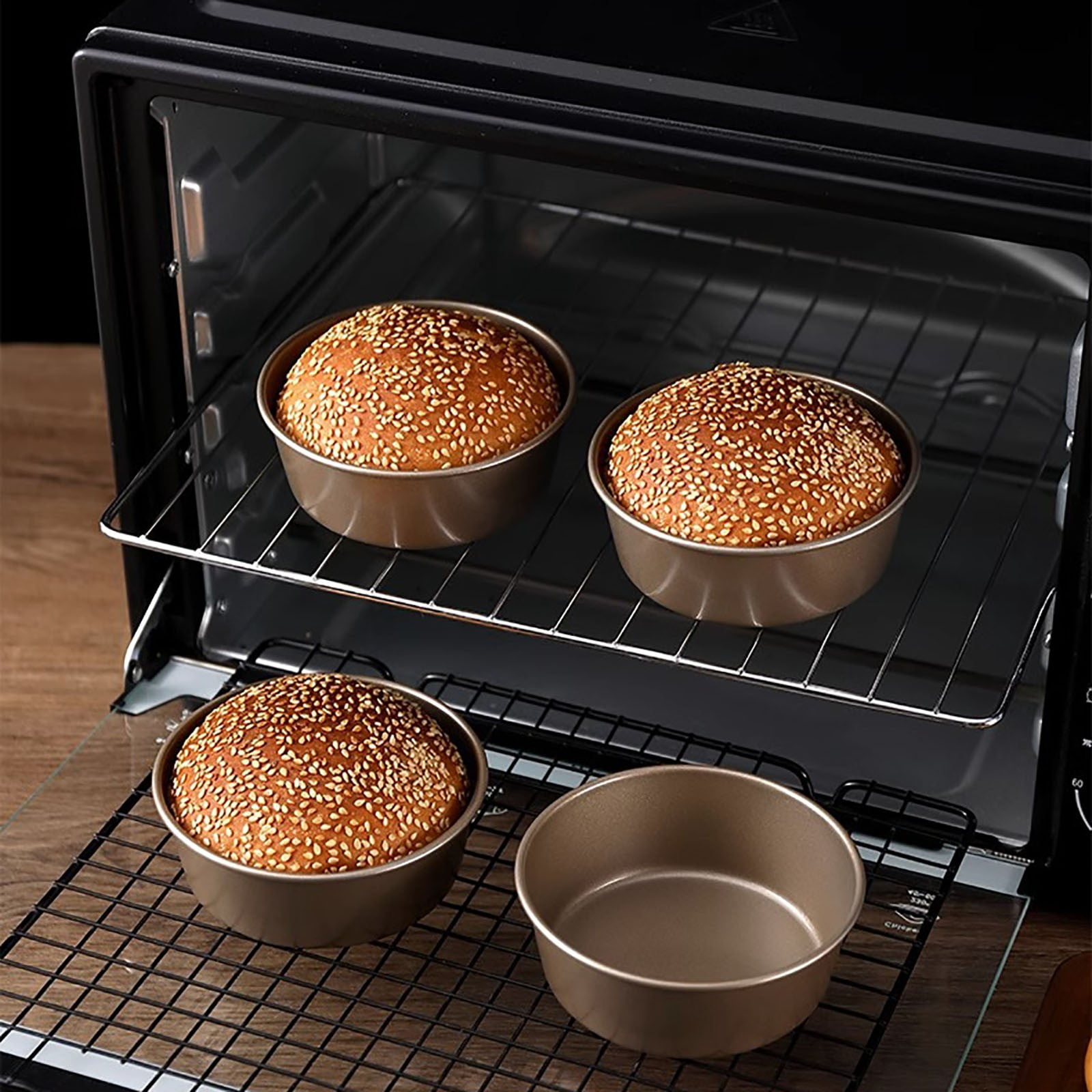 Non-Stick Stainless Steel Mini Burger and Hot Dog Bread Embryo Baking ...