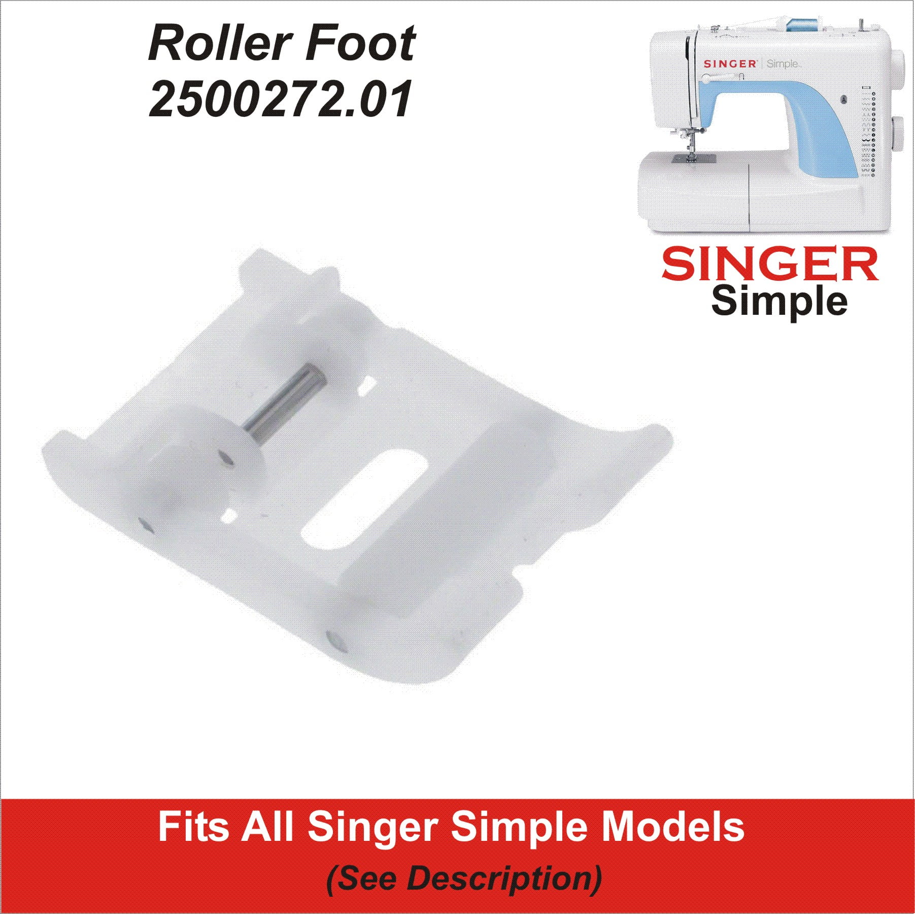 Non Stick (Teflon) Foot Fits Singer Simple 2932, 3116 & More Sew ...