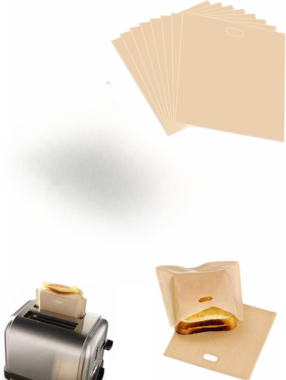 Non Stick Toaster Sandwich Bags Reusable and Heat Resistant Easy to ...